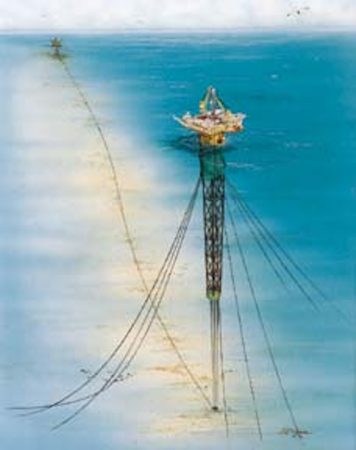 Spar-shaped drilling unit designed for 8,000-10,000 ft depth corridor ...