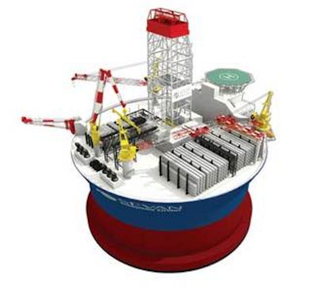 Cylindrical drilling platform tailored for deepwater and ultra-harsh ...