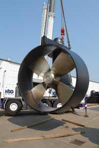 Azimuthing thruster with tilted shaft improves net thrust | Offshore ...