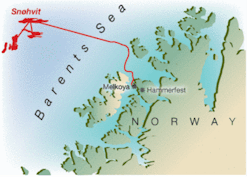 Snøhvit development employs subsea-to-beach long-offset control system ...