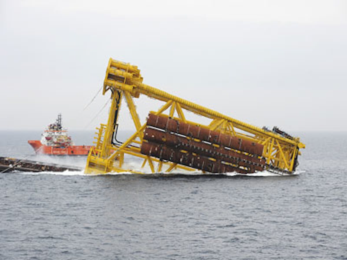 Latest Eldfisk jacket in place offshore Norway | Offshore
