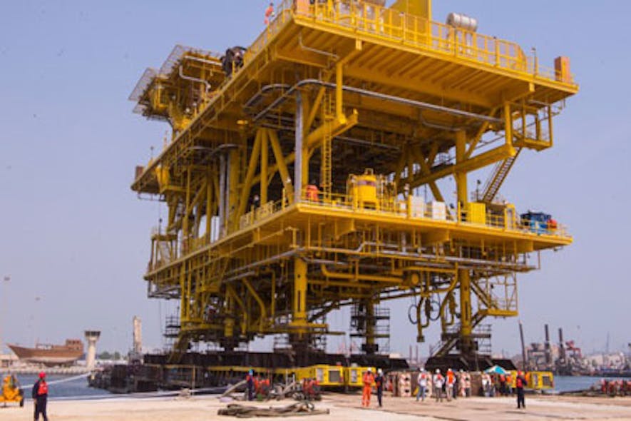 Saudi teams deliver deck for latest tie-in platform | Offshore