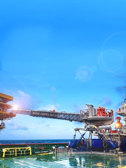 Ampelmann offshore gangway adapted for smaller vessels | Offshore