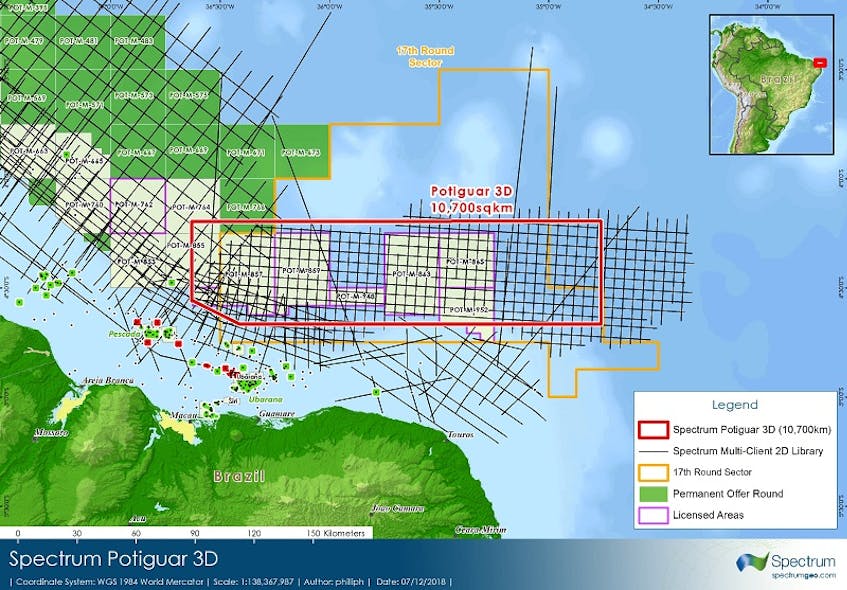 Spectrum commences Potiguar 3D seismic survey offshore Brazil | Offshore