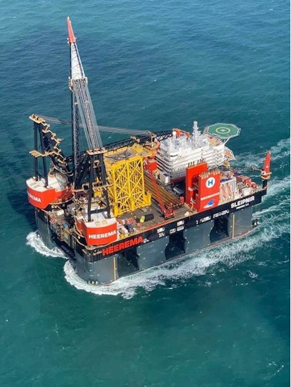 Sleipnir installs HKZ jacket offshore the Netherlands | Offshore