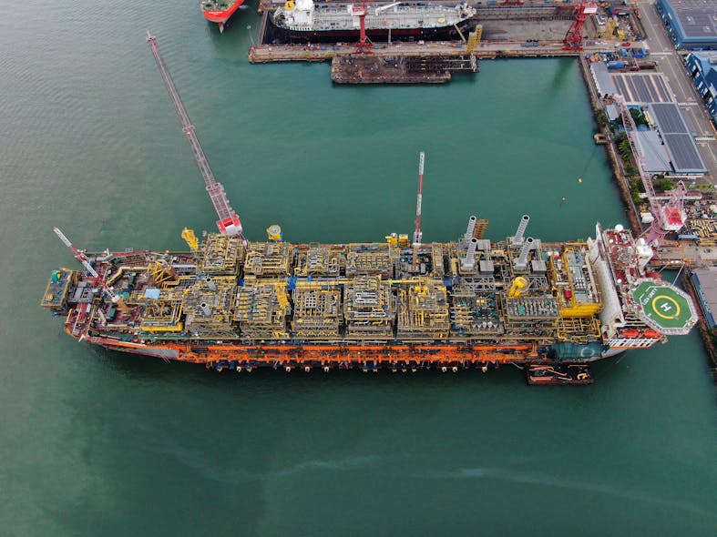 Liza Phase 2 FPSO topsides in place | Offshore