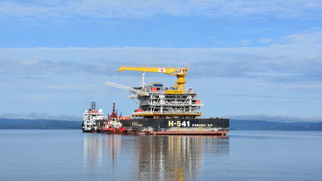 North Sea Hod topsides departs Verdal | Offshore