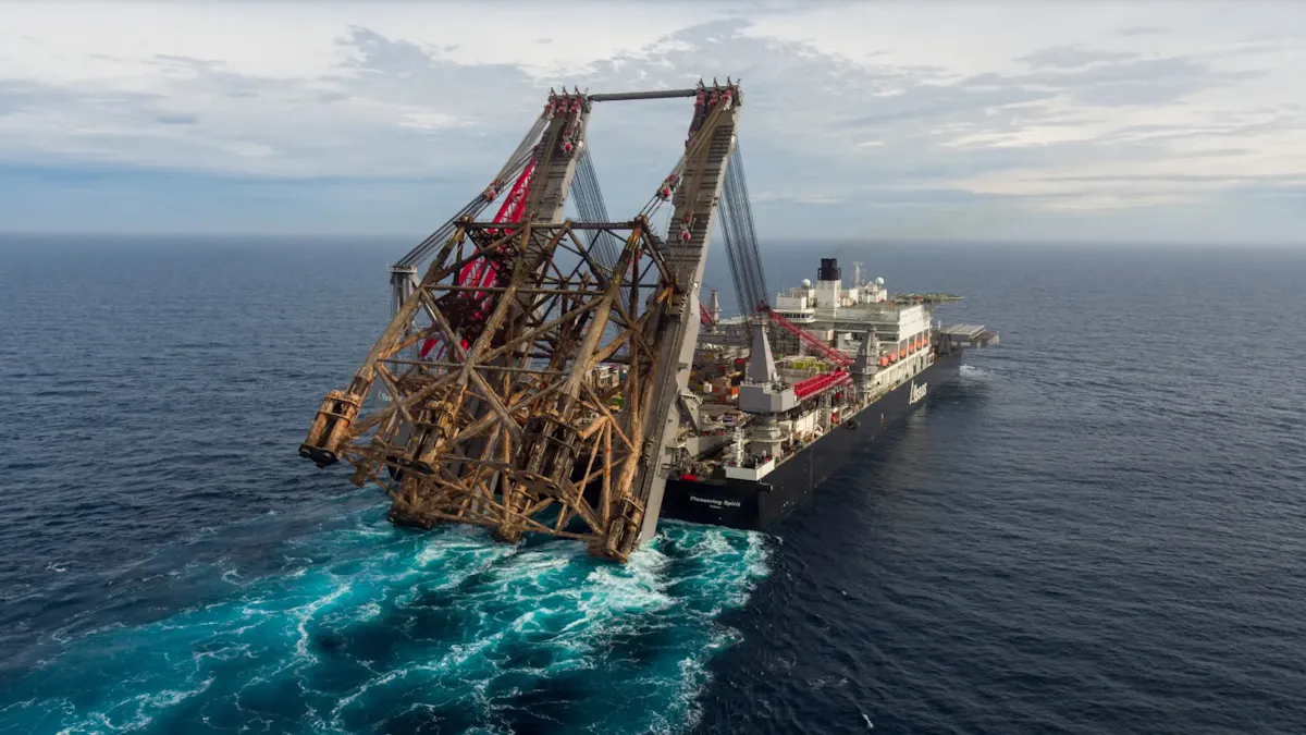 Pioneering Spirit delivers North Sea Gyda jacket back to shore | Offshore