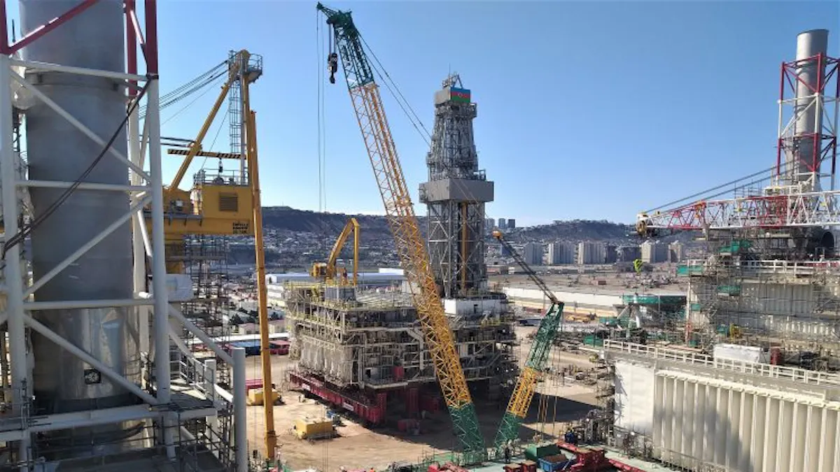 Drilling modules in place on 48-slot Caspian Sea ACE platform | Offshore