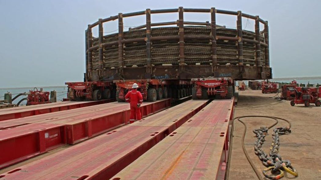 Mammoet performs load-in, transpooling of subsea cable offshore Saudi ...