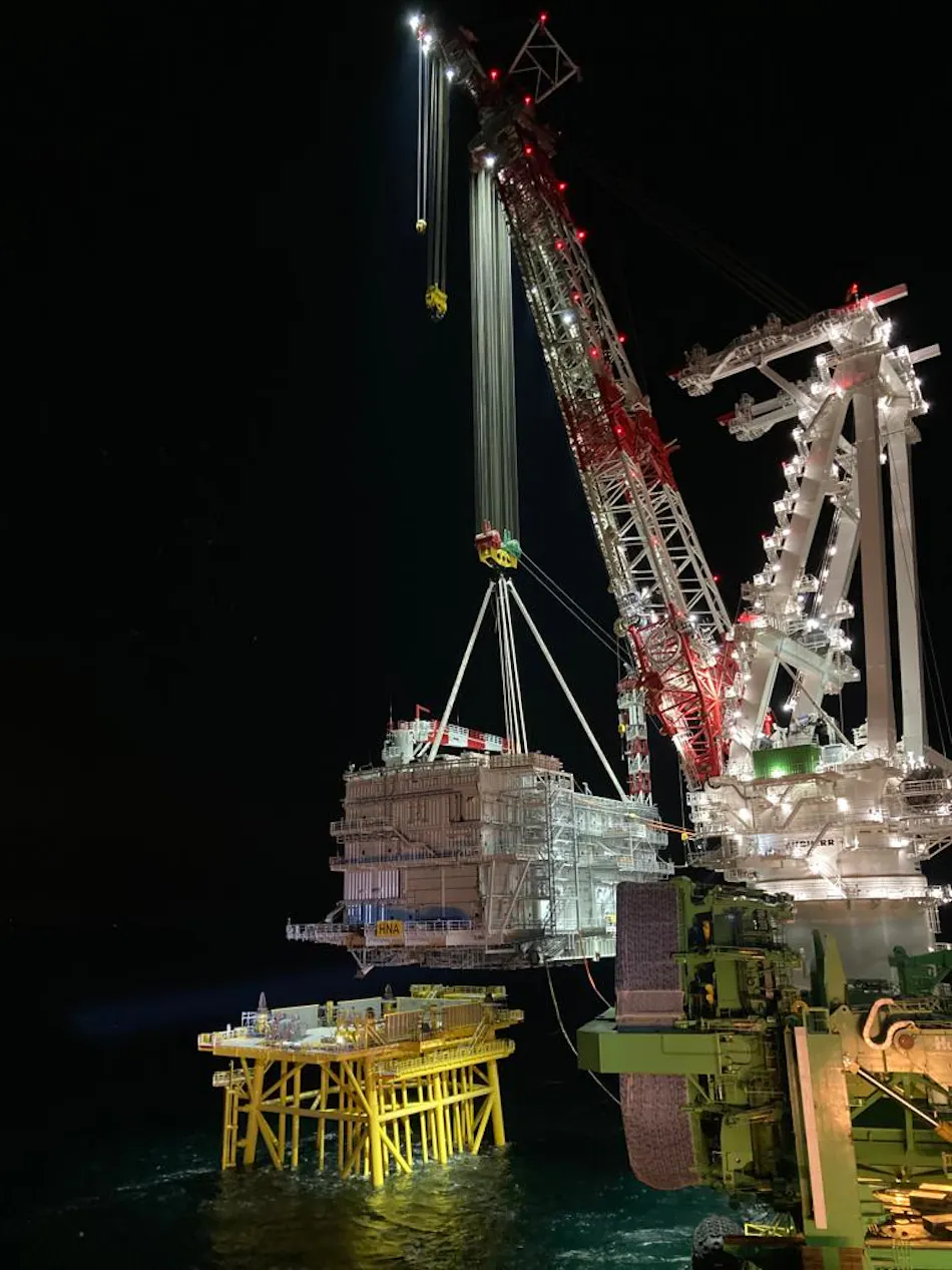 Hollandse Kust (north) transformer topsides installed in the North Sea ...