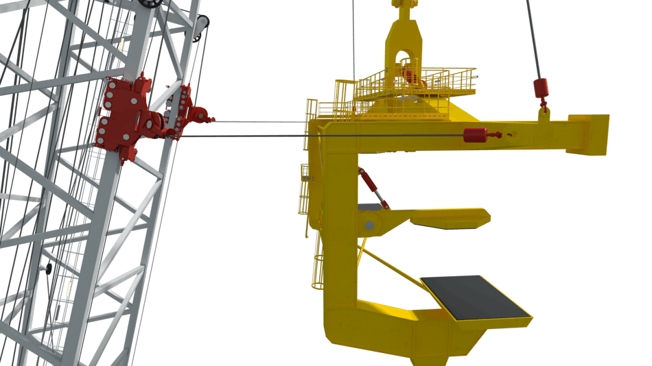 Crane stabilization system eases placement of offshore wind turbine ...