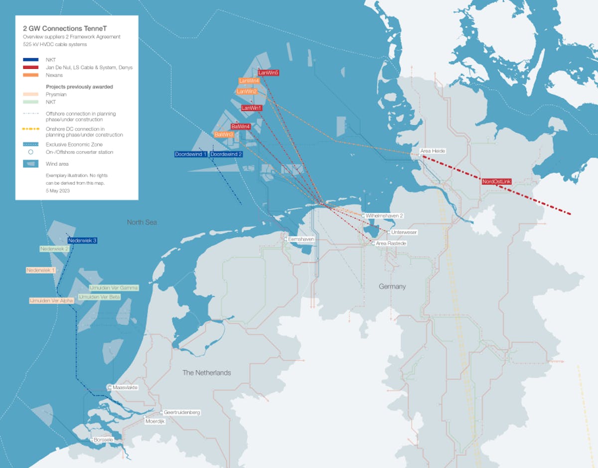 TenneT issues North Sea wind cable contracts | Offshore