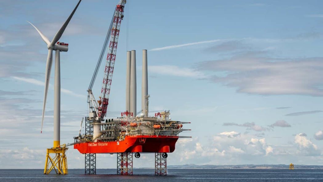 First wind turbine installed at Neart na Gaoithe offshore wind farm ...