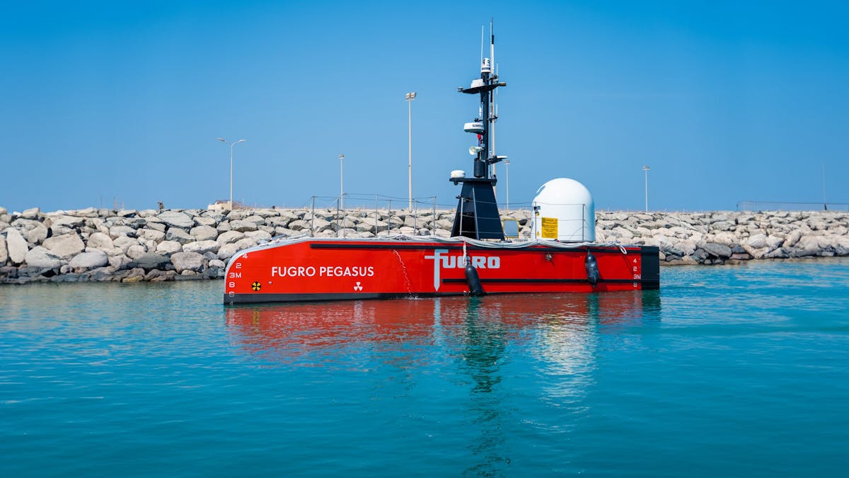 Remotely operated Fugro USV surveys UAE platform and seabed area | Offshore