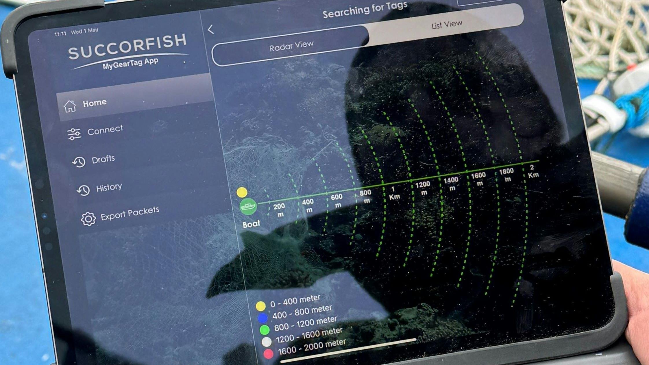 Fishing equipment locator adapted for offshore oil and gas application ...